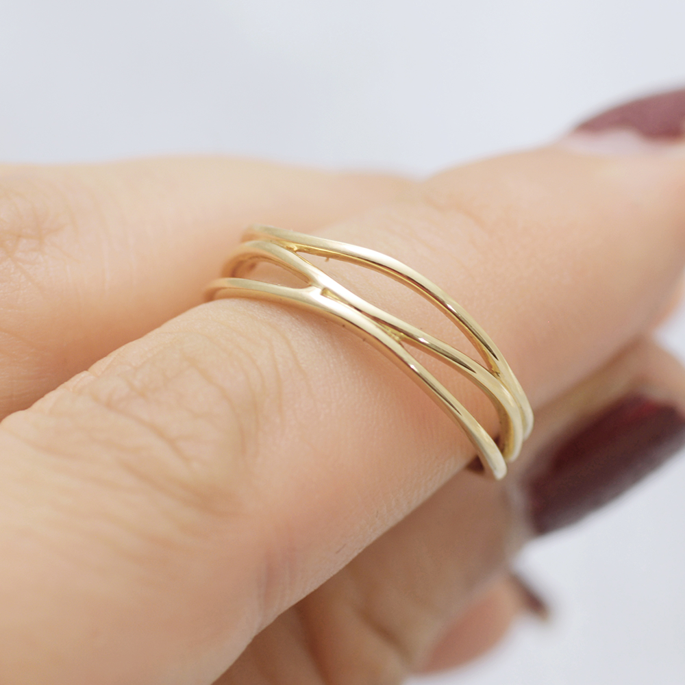 Multi wave Ring - 14K/ 18K Gold – Her Banana